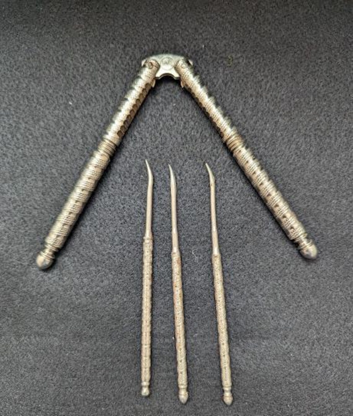 Vintage HMQ Nutcracker and 3 Nut Picks - Etsy