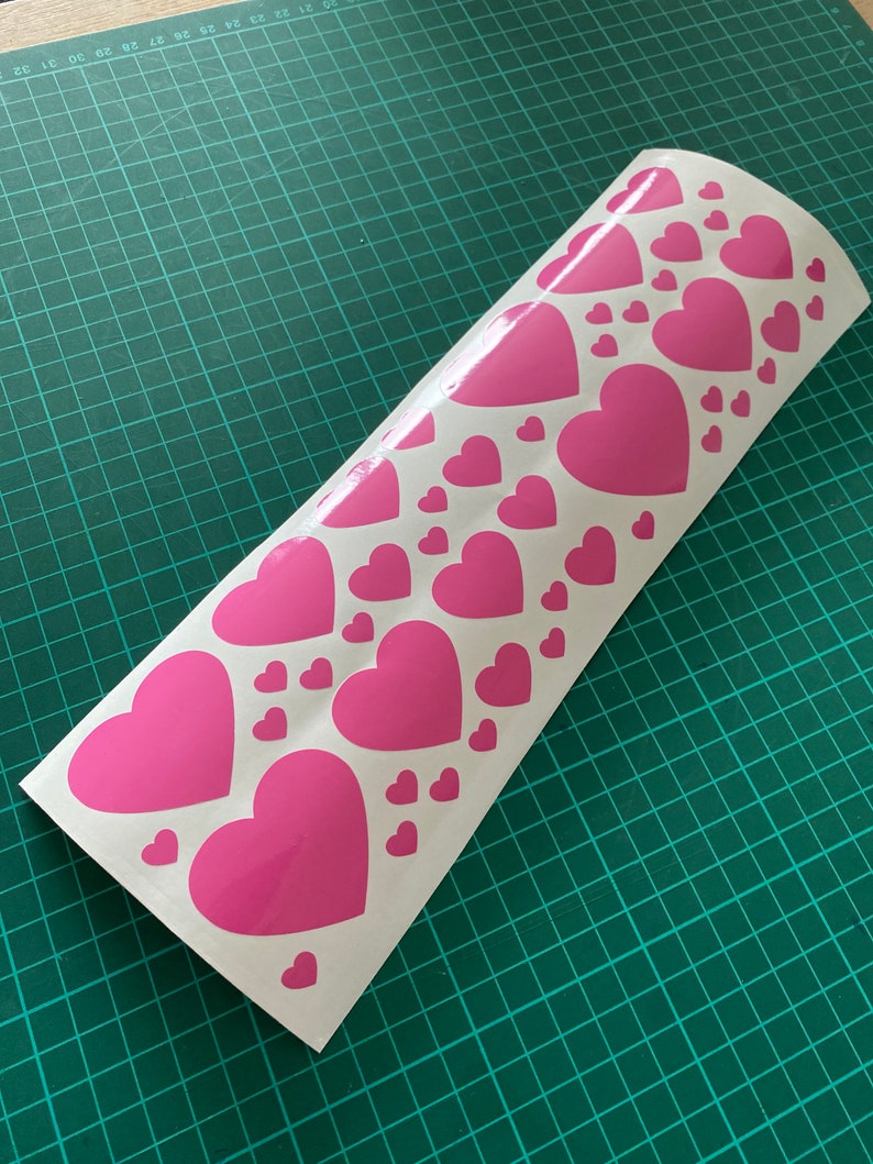 48 Various Sized Heart Shaped Vinyl Sticker Decals | Etsy