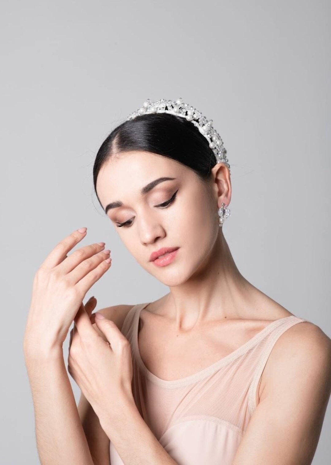 Dainty Crystal & Pearl Tiara - Etsy