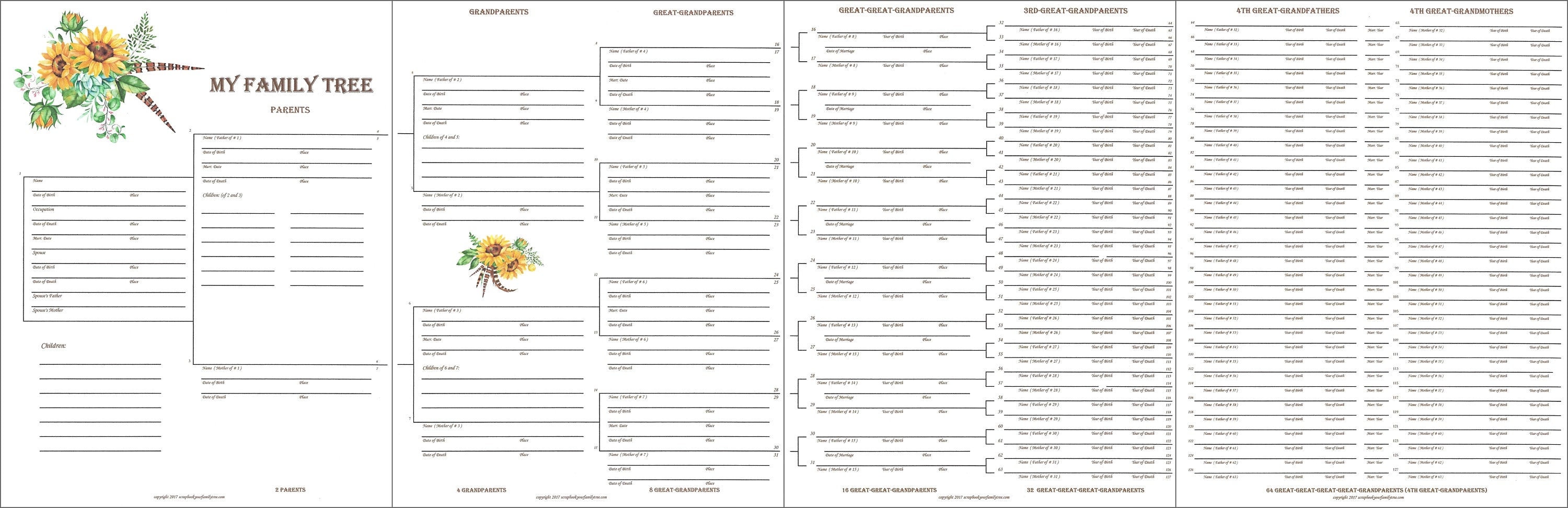 Family - 7-generation Pedigree Chart - Etsy