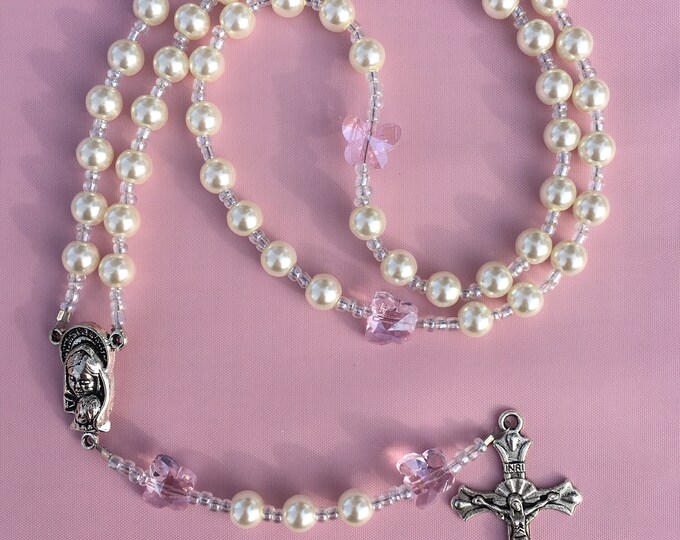 Lavender Butterfly Rosary - Etsy