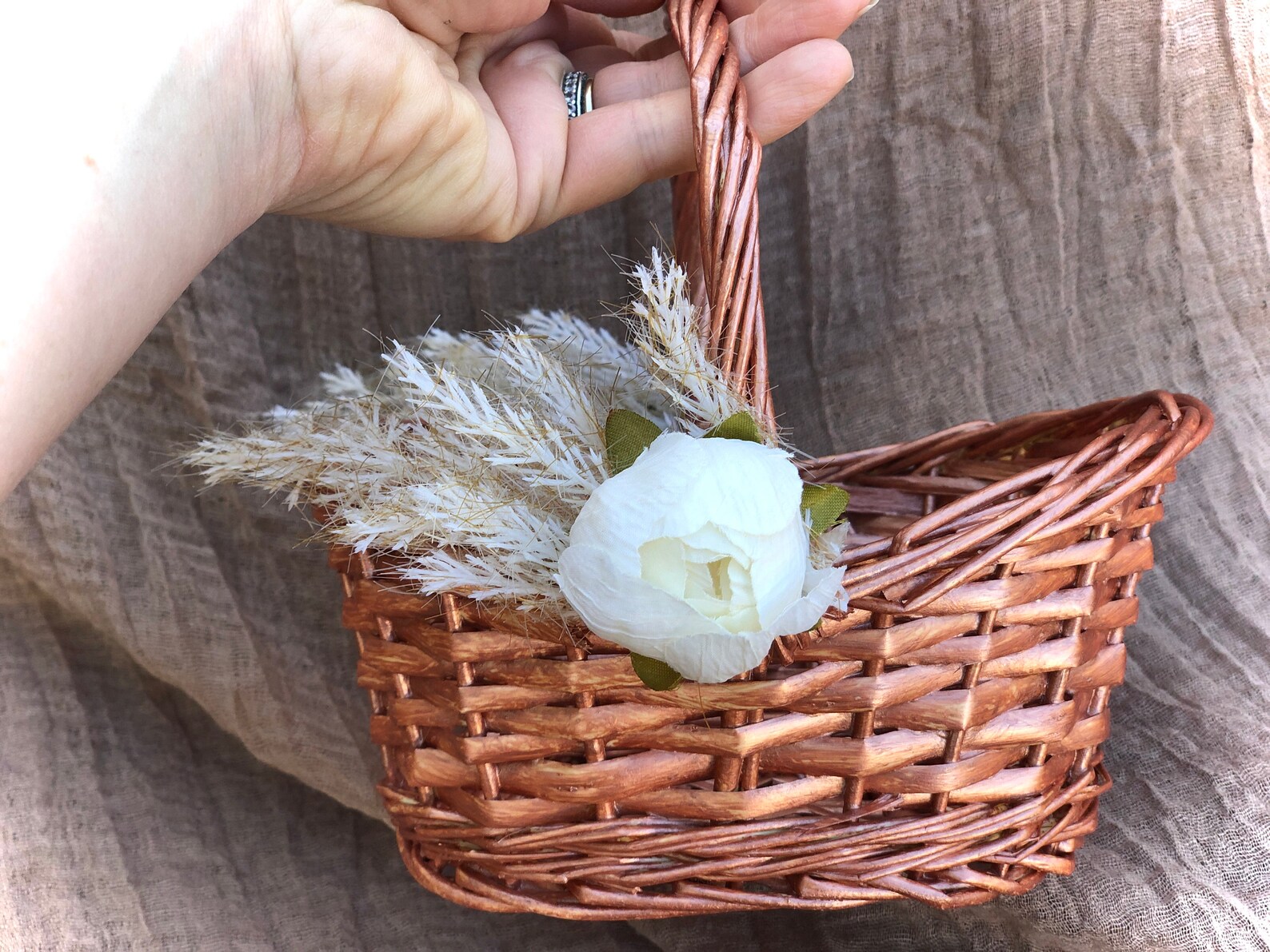 Rose Gold Flower Girl Basket Flower Girl Basket Rose Gold - Etsy