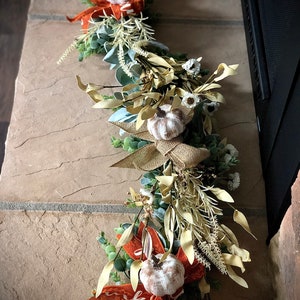 Fall Garland for Mantle - Autumn Garland for Mantel - Fall Mantel Decor ...