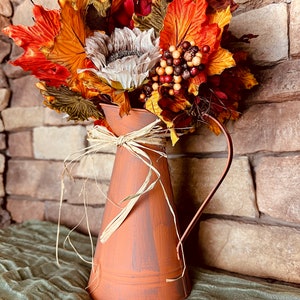 Burnt Orange Fall Centerpiece for Table - Mantle Decor for Fall Autumn ...