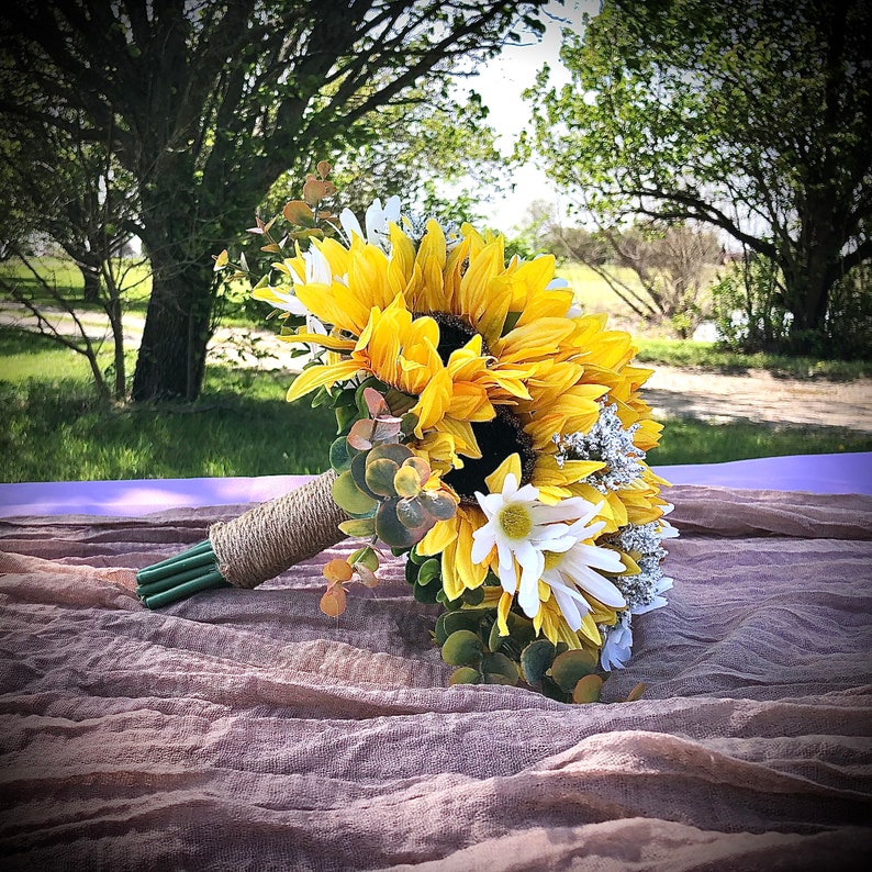 Sunflower Bridal Bouquet Sunflower Wedding Decor Fall - Etsy