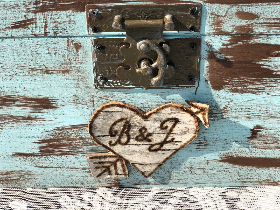 Rustic Teal Wedding Card Box With Lock: Birch Bark Keepsake - Etsy