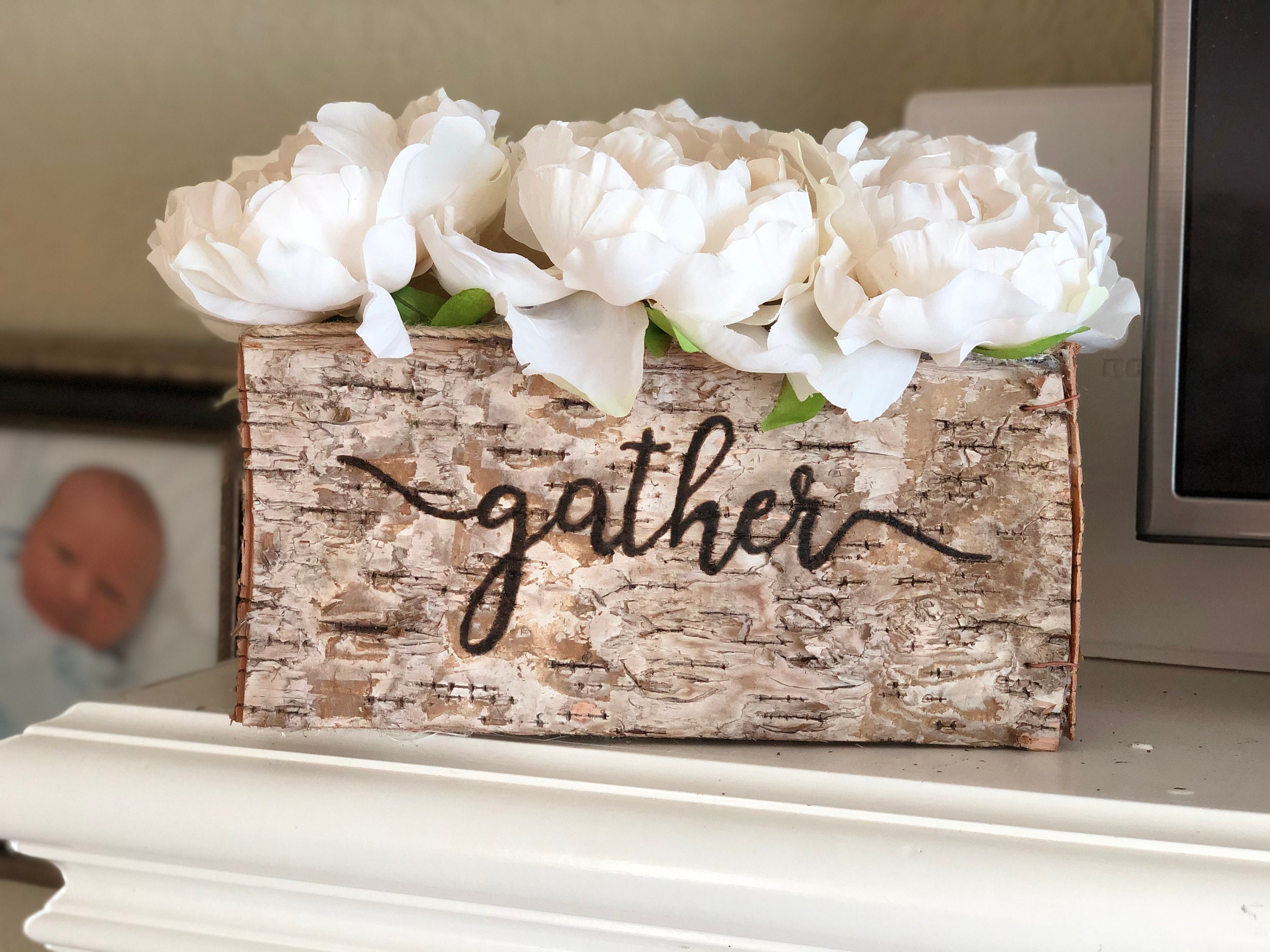Gather sign wood Table centerpiece rustic Fall centerpiece | Etsy