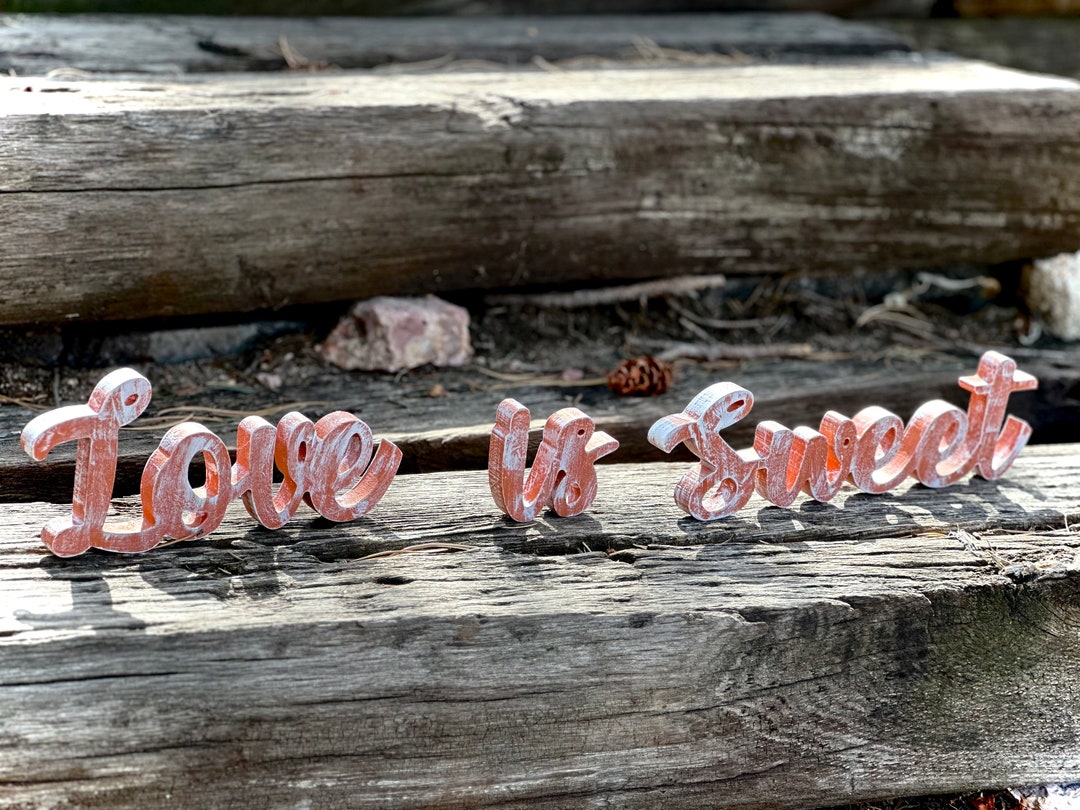 Love is Sweet Sign for Dessert Table Terracotta - Rustic Wedding Decor ...