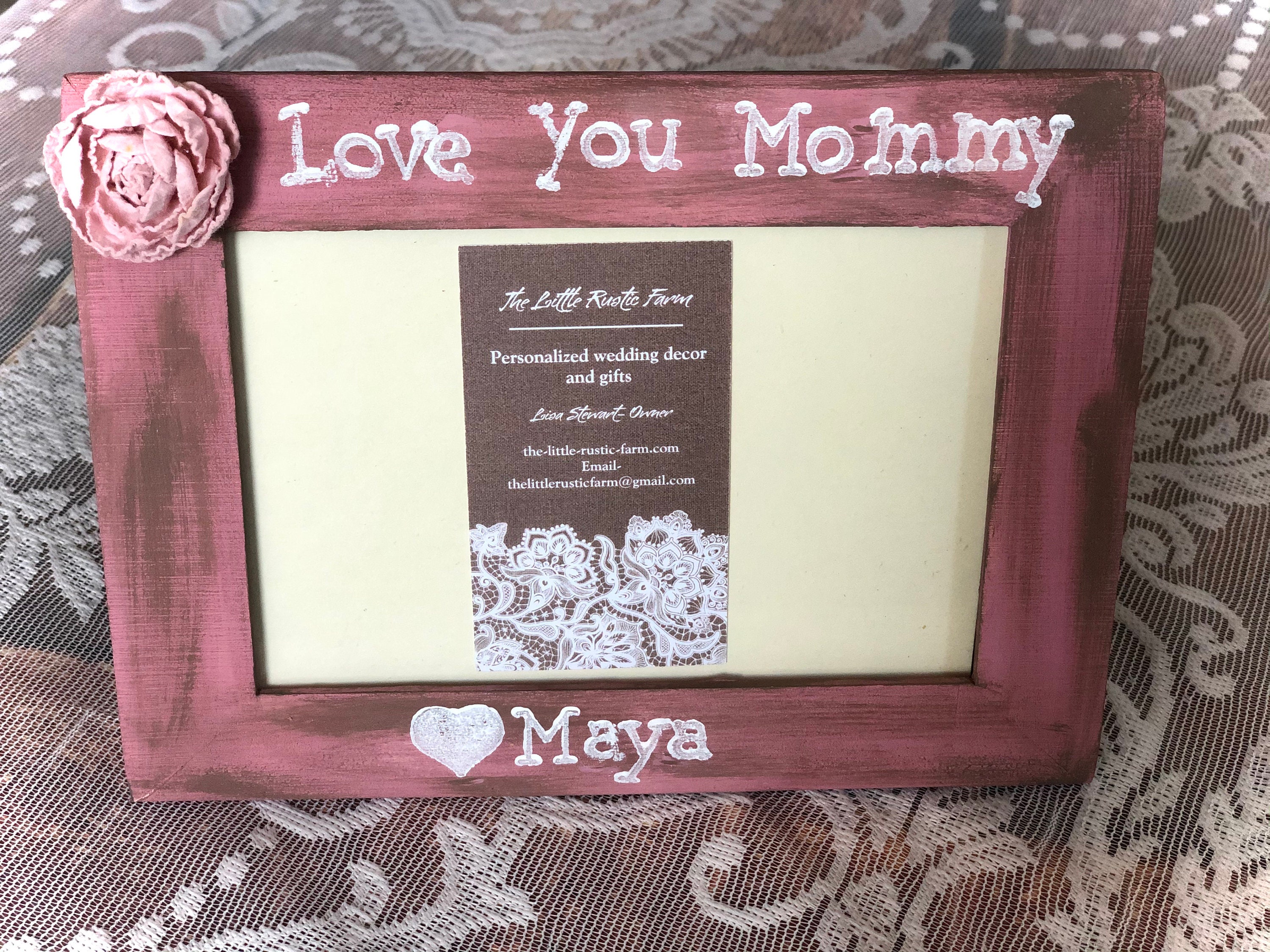 I love you mom picture frame rustic Gift for mom birthday | Etsy