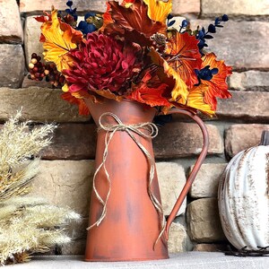 Burnt Orange Fall Centerpiece for Table Mantle Decor for Fall Autumn ...