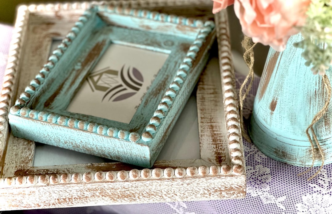 Wooden Beaded Bobbin Picture Frame | Bubble Photo Frames | Hand Painted ...