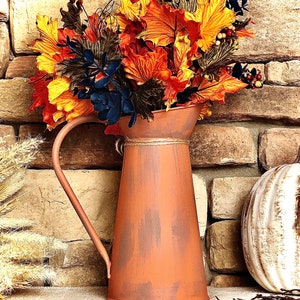 Burnt Orange Fall Centerpiece for Table Mantle Decor for Fall Autumn ...