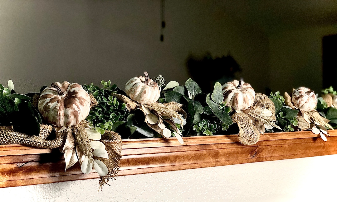 Fall Garland for Mantle - Autumn Garland for Mantel - Fall Mantel Decor ...