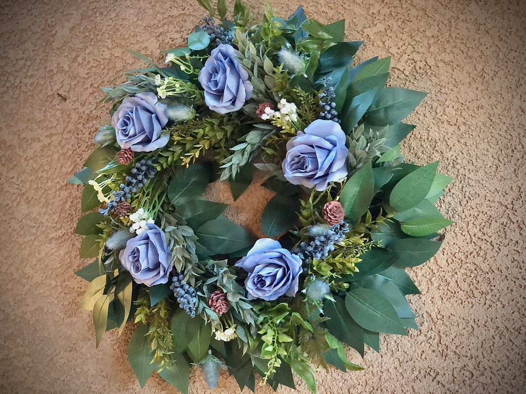 Fall Blueberry Wreath for Front Door Autumn Blue Wreaths for - Etsy
