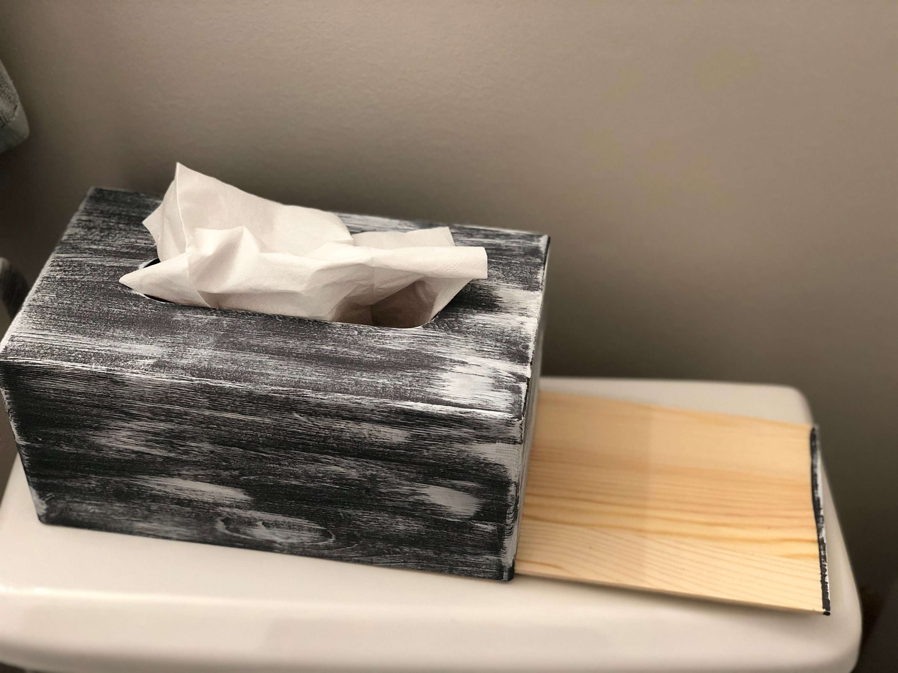 Rustic Wood Tissue Box Cover Rectangular - Rustic Home Decor for ...