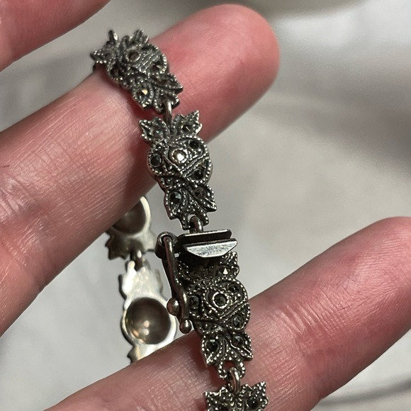 Charming Vintage Marcasite Rose Bracelet Sterling Silver Delight - Etsy