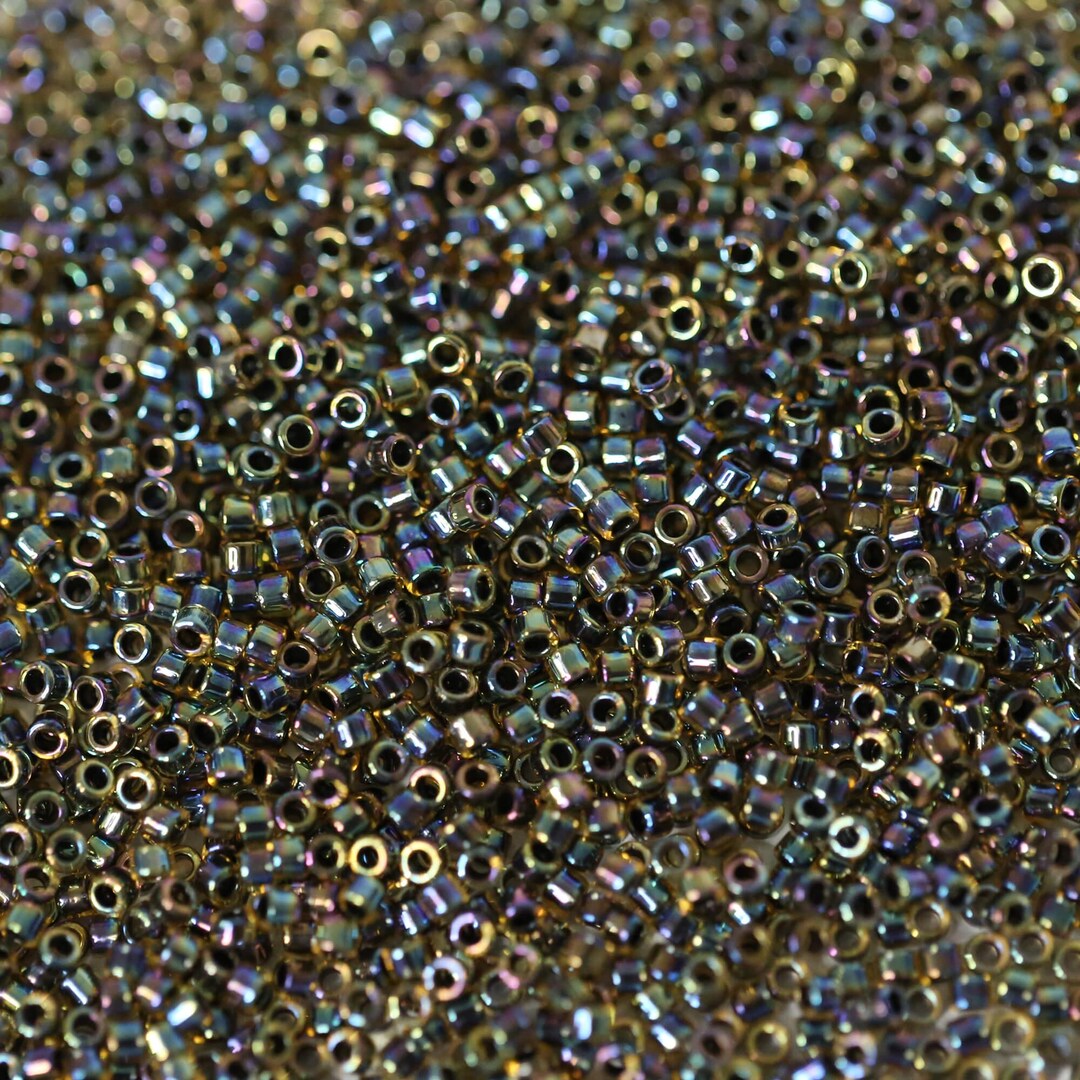 245 TOHO Treasure 11/0 Inside-color Rainbow Jonquil / Jet Black Lined ...