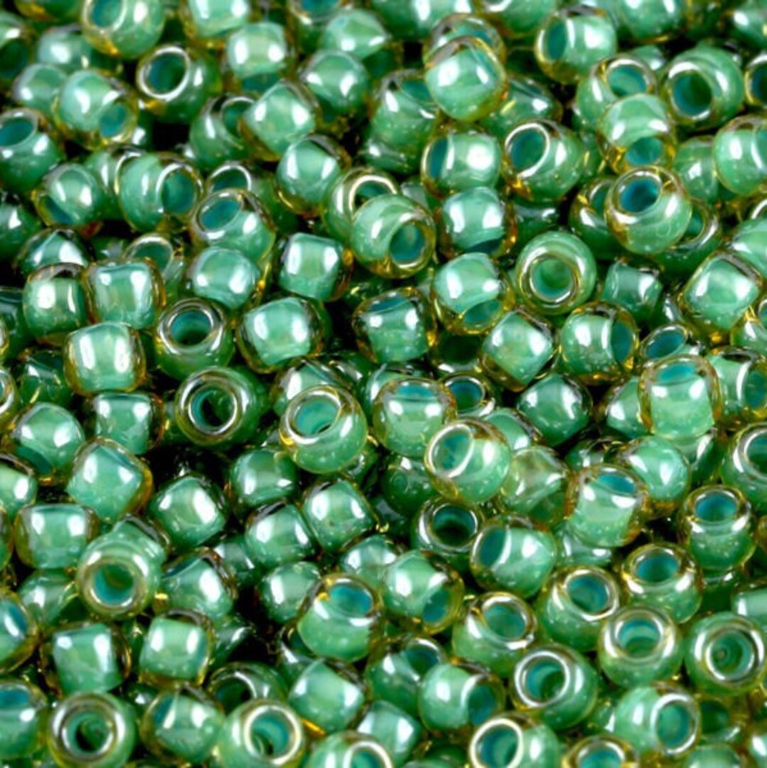 8-380 TOHO 8/0 Round - Inside-color Topaz/mint Julep Lined - TOHO Seed ...