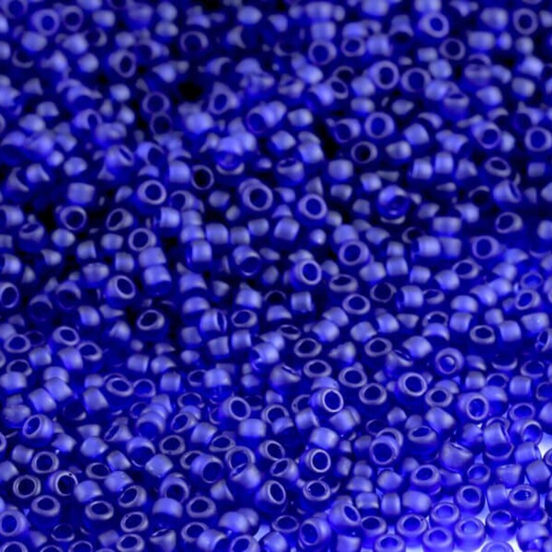 15-8DF TOHO 15/0 Round - Transparent Frosted Cobalt - TOHO Seed Beads ...