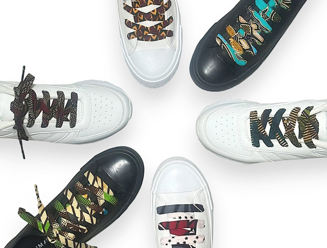 African Print Shoe Laces, Ankara Shoe Laces, Sneaker Shoestrings, Wax ...