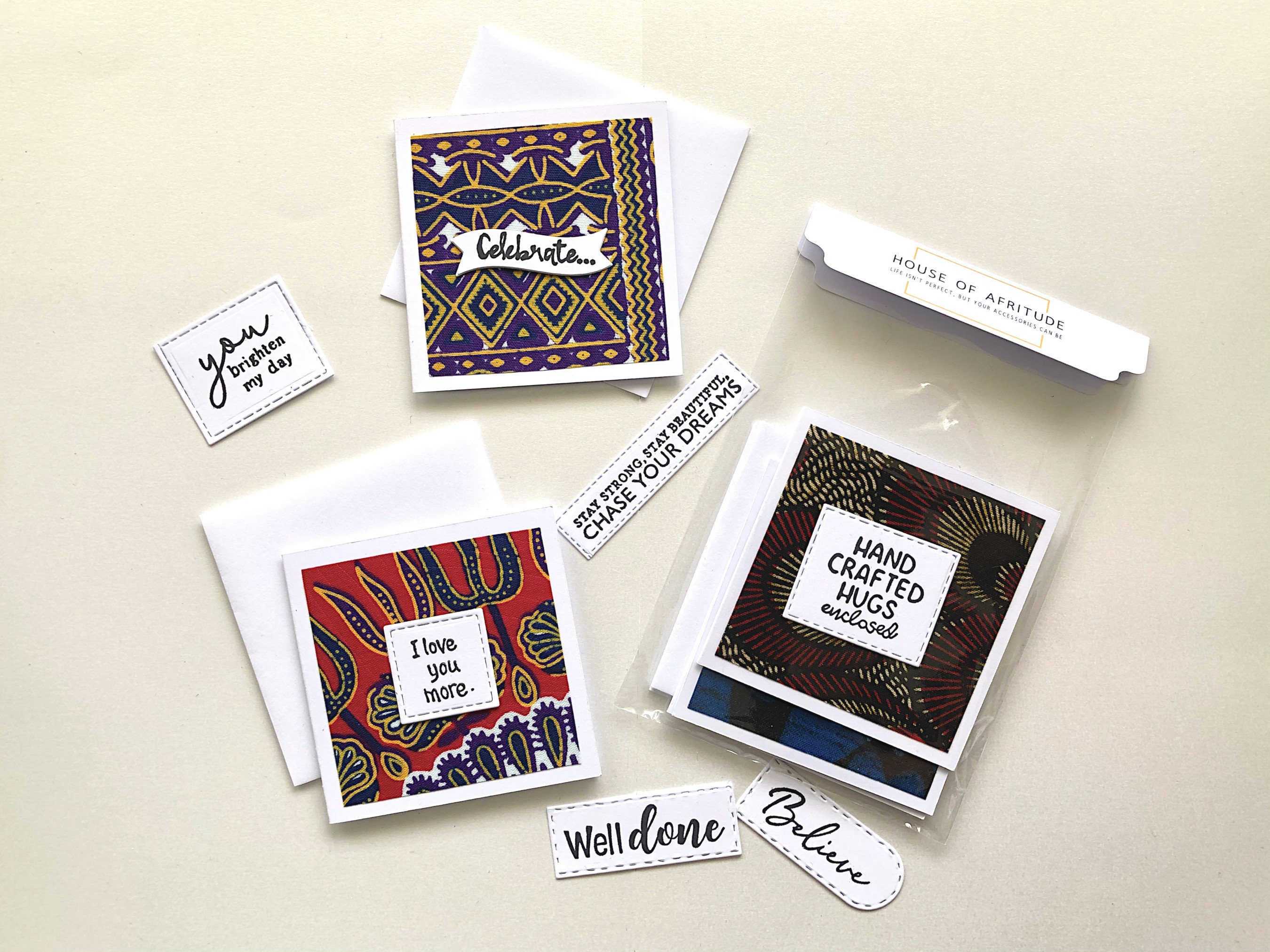 African Print Cards | Ankara Notecards | Ethnic Cards | Stocking Filler ...