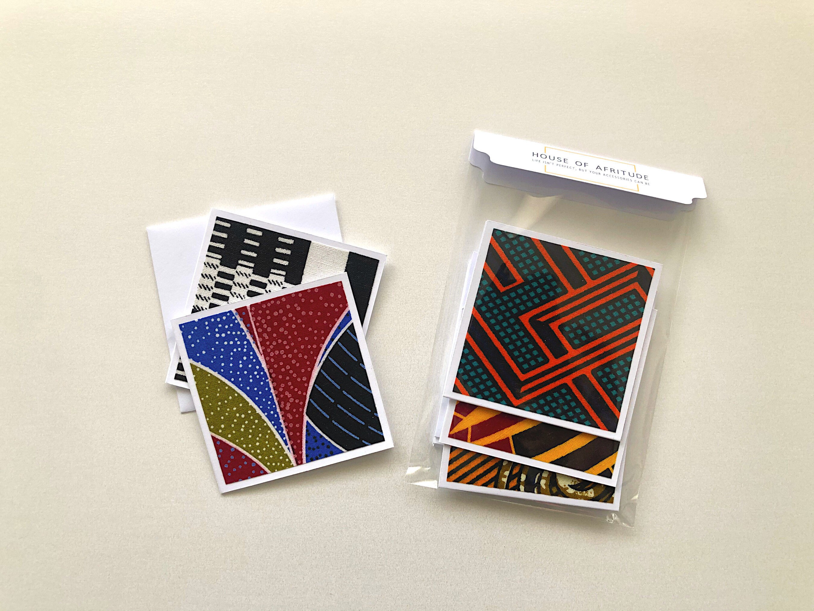 African Print Cards Ankara Notecards Ethnic Cards Stocking Filler ...