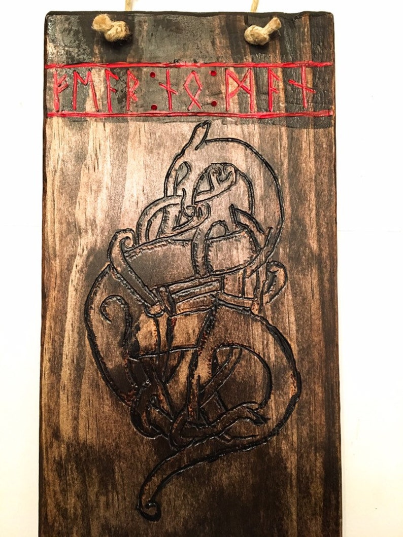 Norse Knot Fenrir / Fenris Wolf Wall Plaque / Wall Hanger. *pagan ...