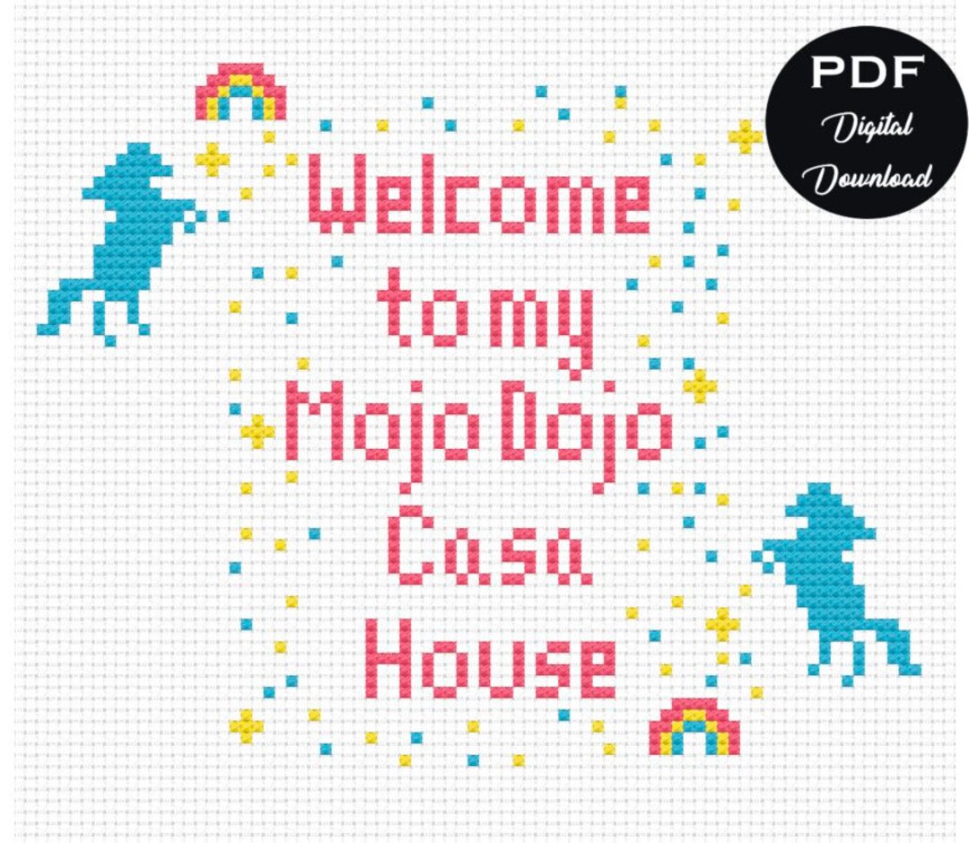Mojo Dojo Casa Cross Stitch Pattern PDF DIGITAL DOWNLOAD - Etsy