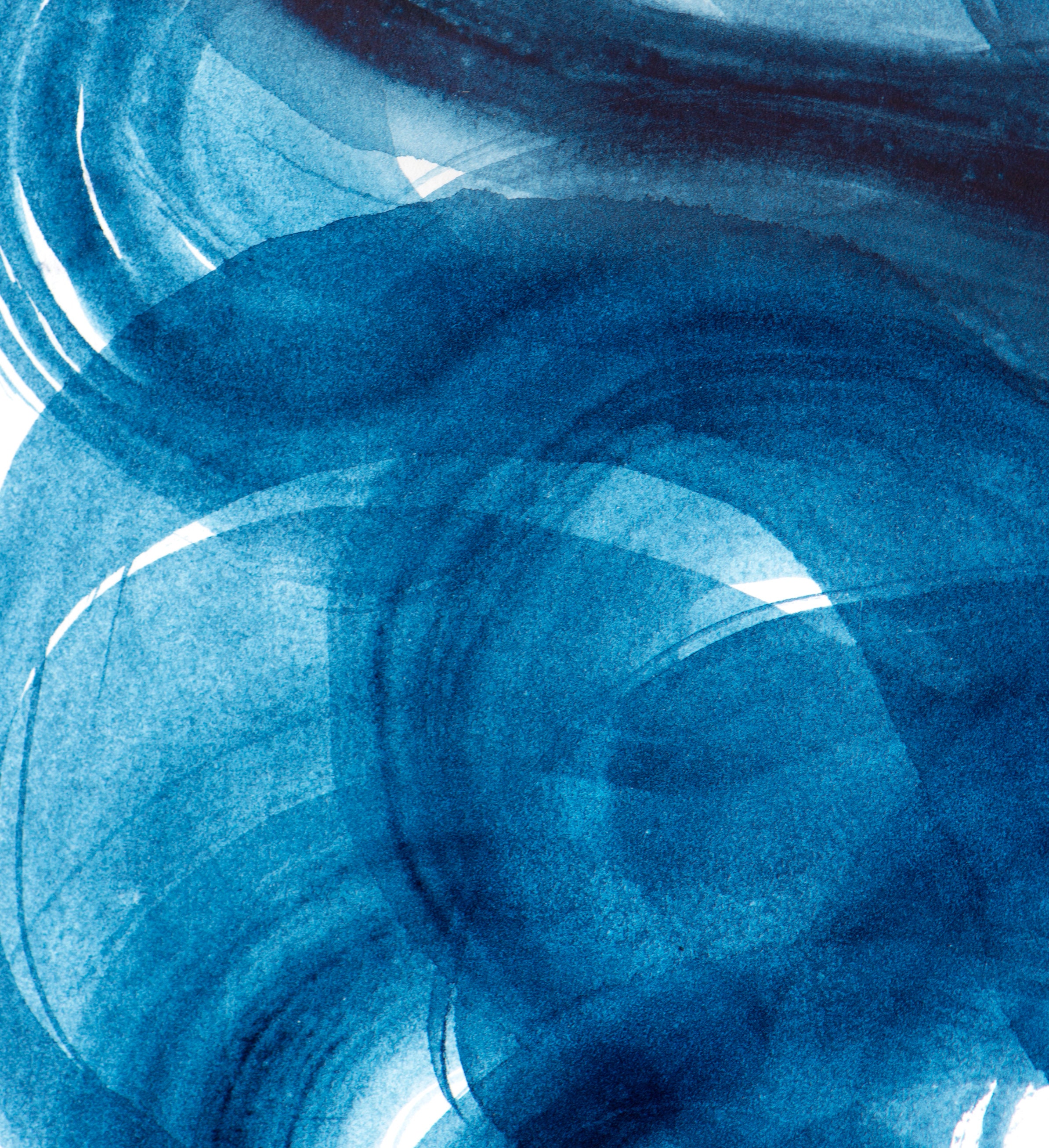 Abstract Watercolour Indigo Blue Art Print Navy Wall - Etsy