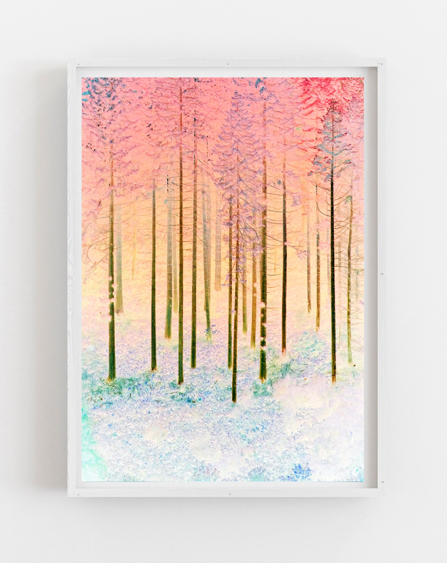 Pink Forest Printable,blush Pink Art Print ,magical Forest Download ...