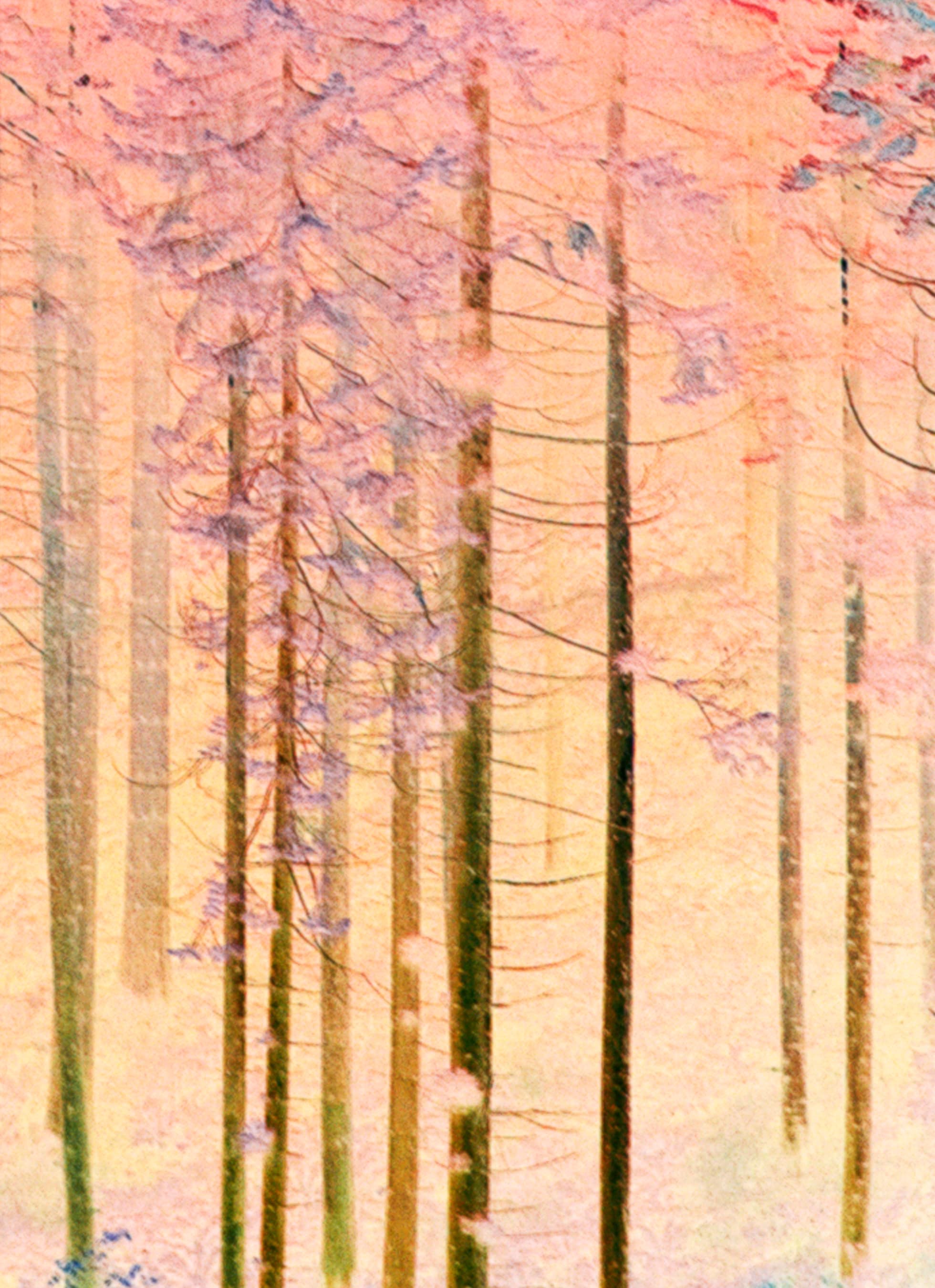 Pink Forest Printable,blush Pink Art Print ,magical Forest Download ...