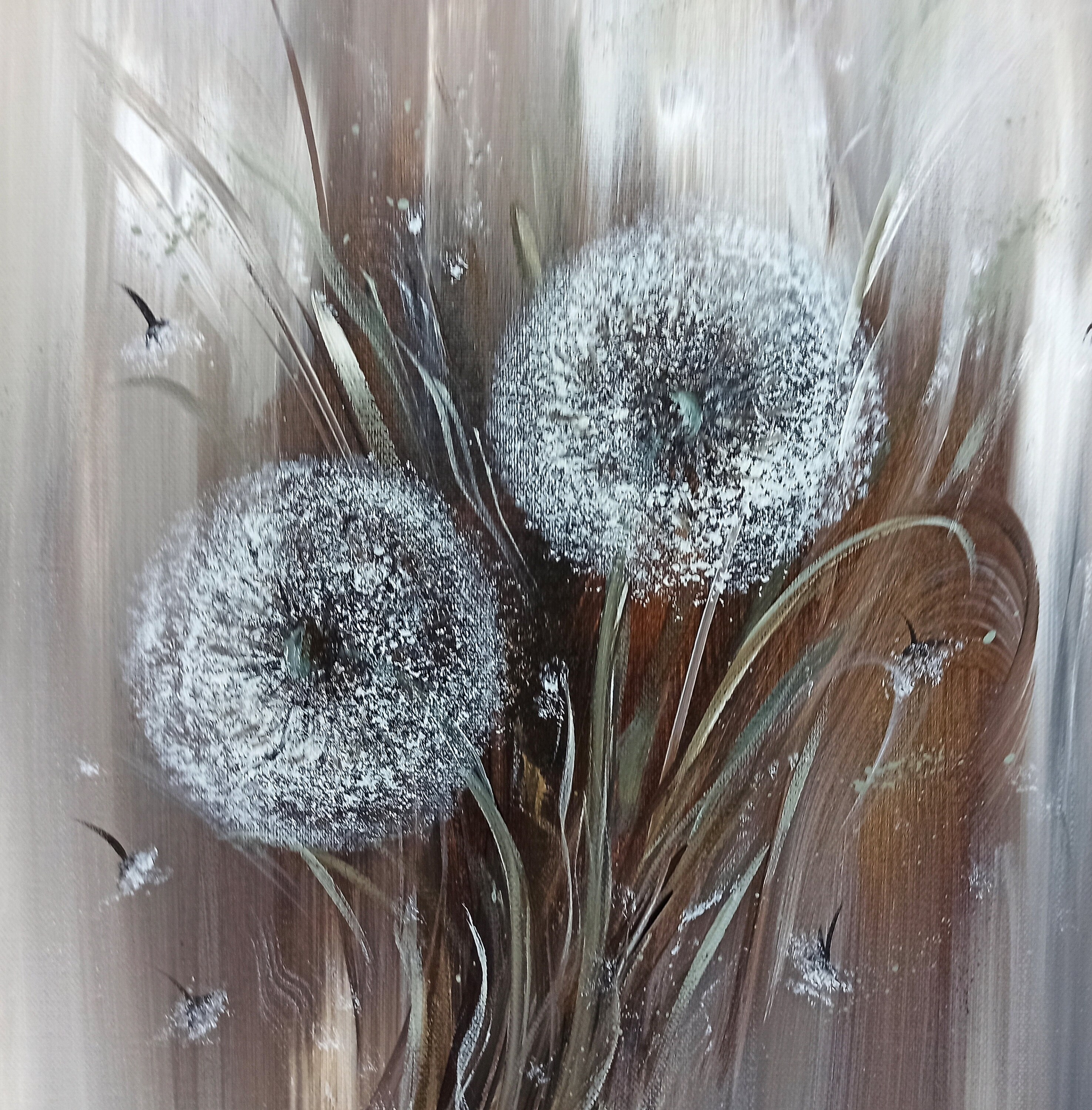 Original Dandelions, Acrylic Painting, Flowers in Acrylic, Painting ...