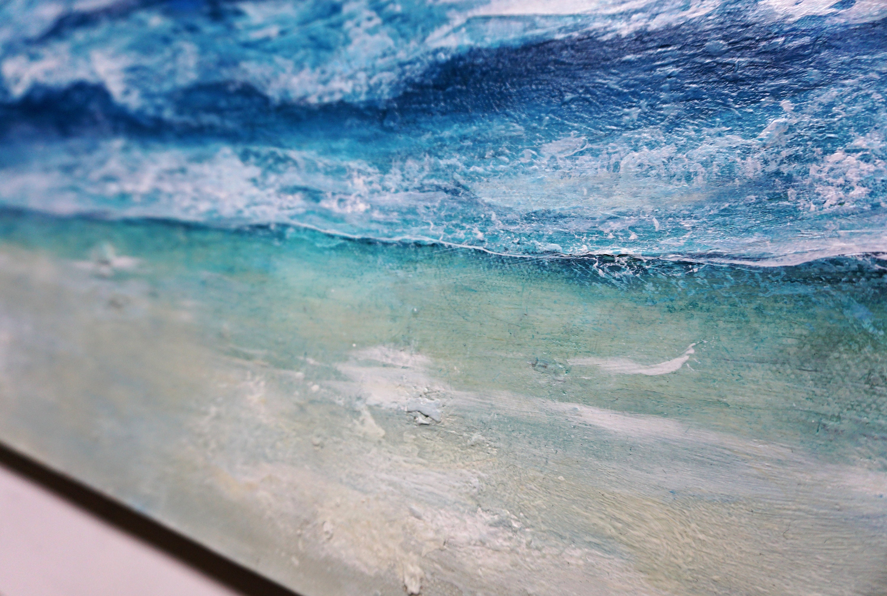 The Sea, Sea Scape Hand-painted, Acrylic Painting, Texture, Waves ...