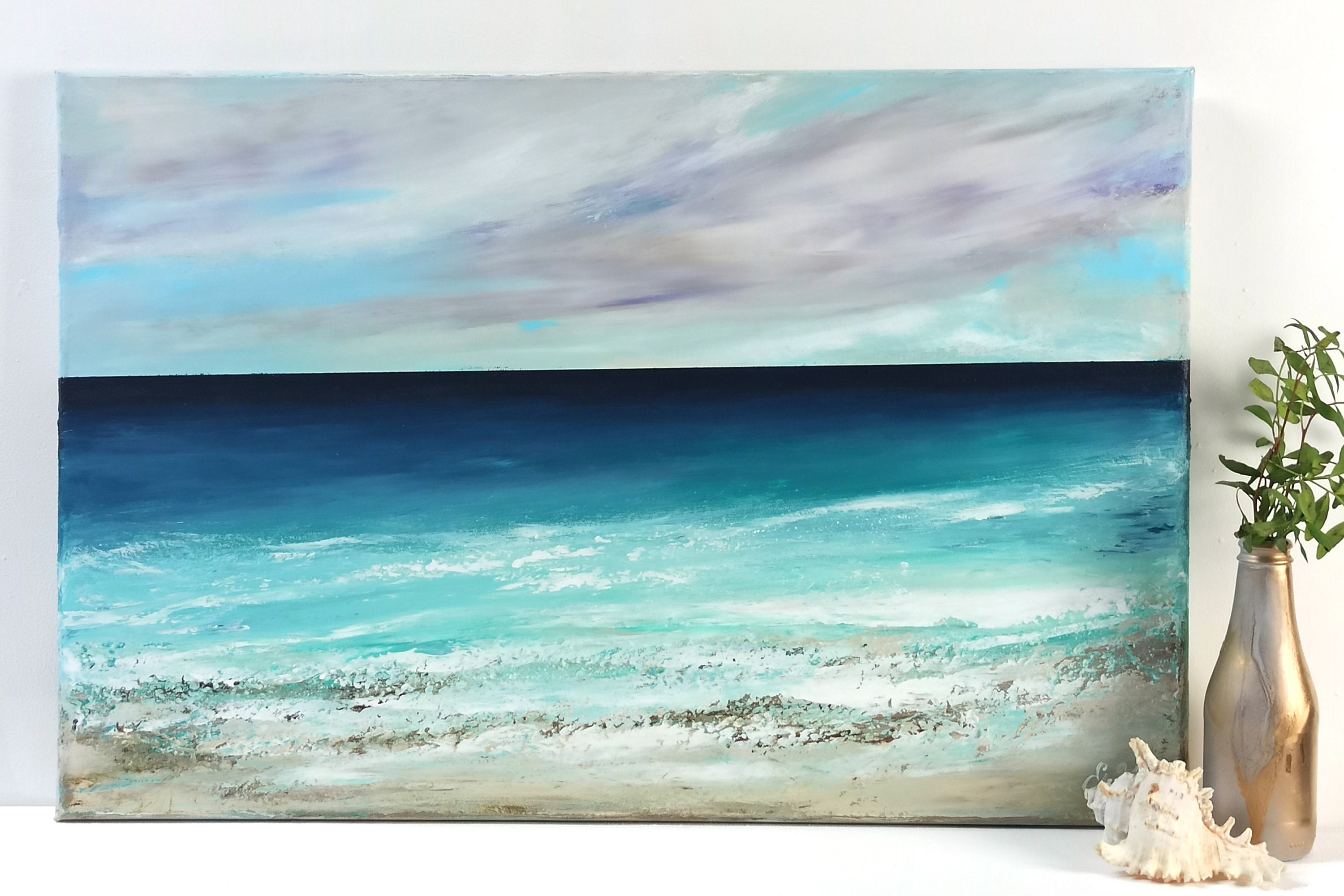 Das weite Meer, Acrylgemälde, Seelandschaft handgemalt, Maritime Kunst ...