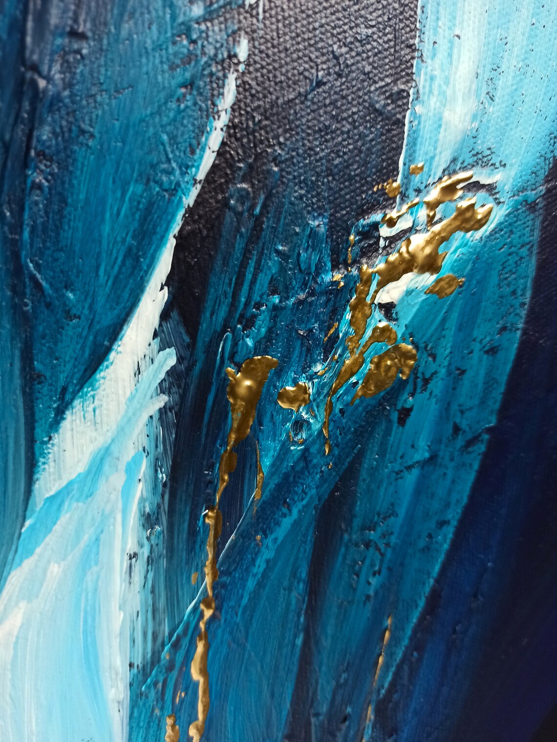 Blue Painting, Blue Line, Abstract Art Hand Painted, Texture Painting ...