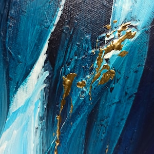 Blue Painting, Blue Line, Abstract Art Hand Painted, Texture Painting ...