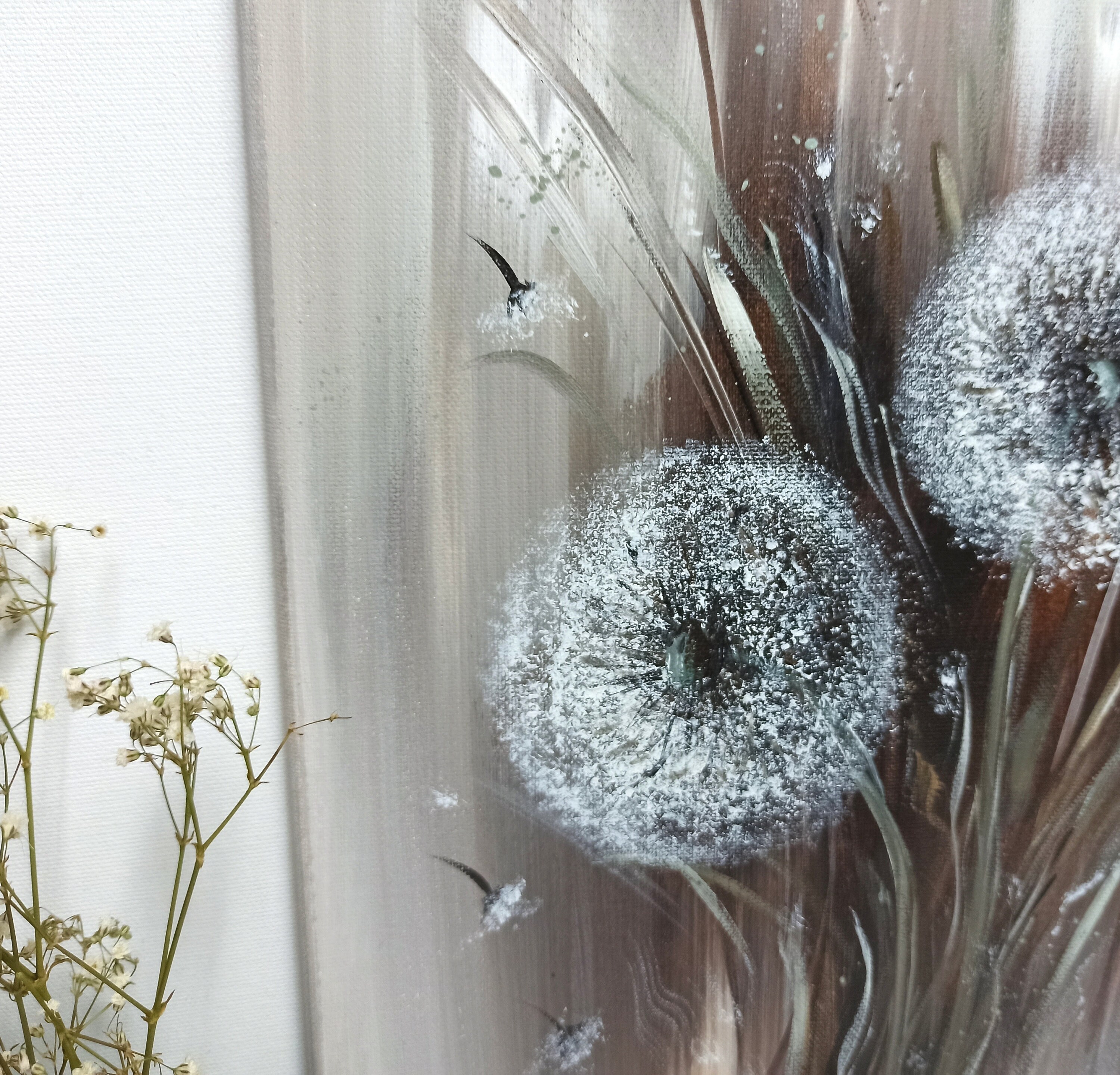 Original Dandelions, Acrylic Painting, Flowers in Acrylic, Painting ...