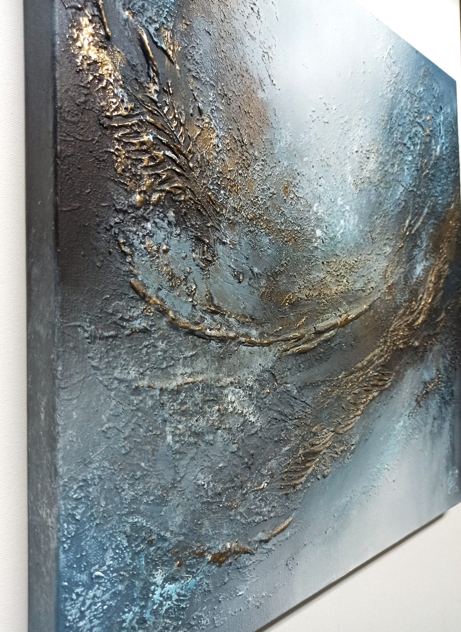 Twilight, Mystical Painting, Abstract Art Hand Painted, Mixed Media ...