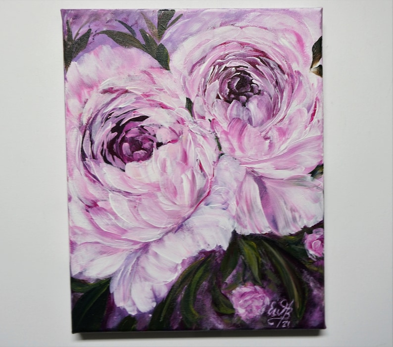 Pfingstrosen / Blumen Acrylbild / Peony / Flowers Acrylic Painting /Original Handgemalt / Unikat ...