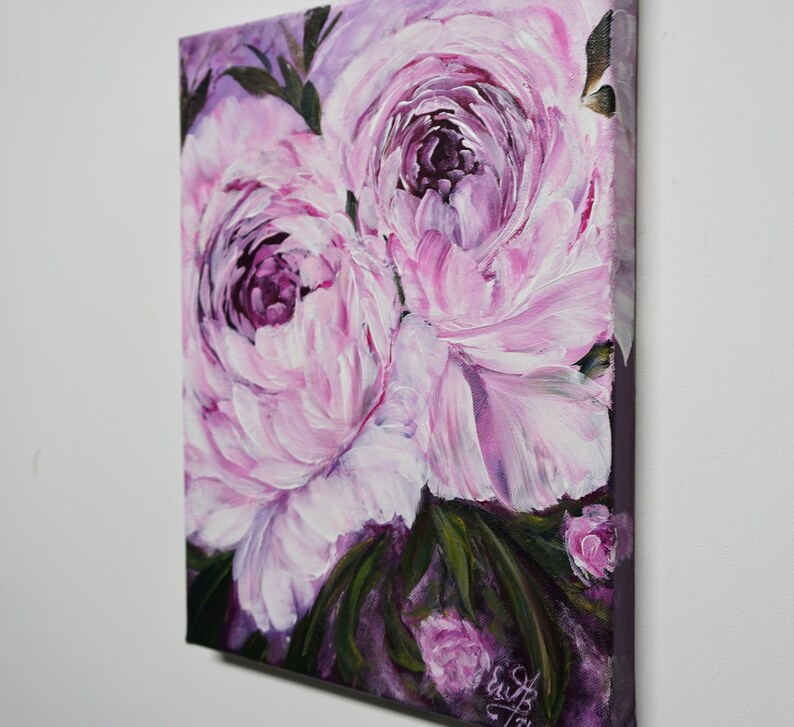Pfingstrosen / Blumen Acrylbild / Peony / Flowers Acrylic Painting /Original Handgemalt / Unikat ...