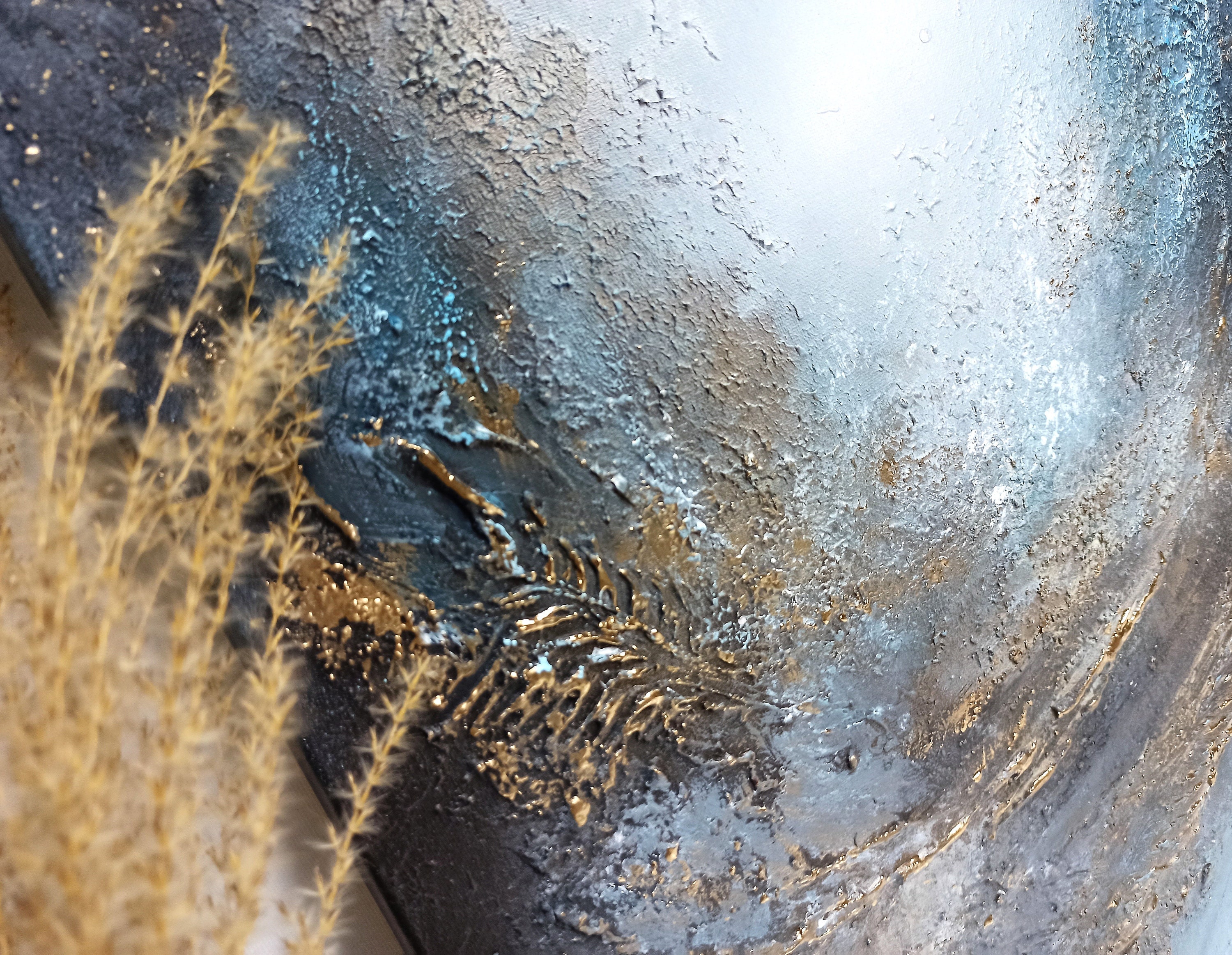 Twilight, Mystical Painting, Abstract Art Hand Painted, Mixed Media ...