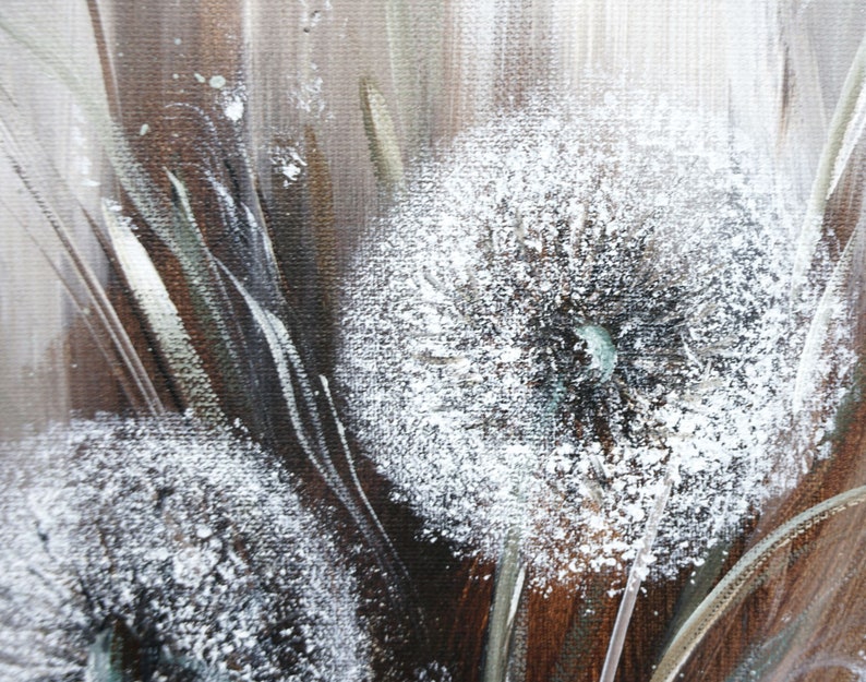 Original Dandelions, Acrylic Painting, Flowers in Acrylic, Painting ...