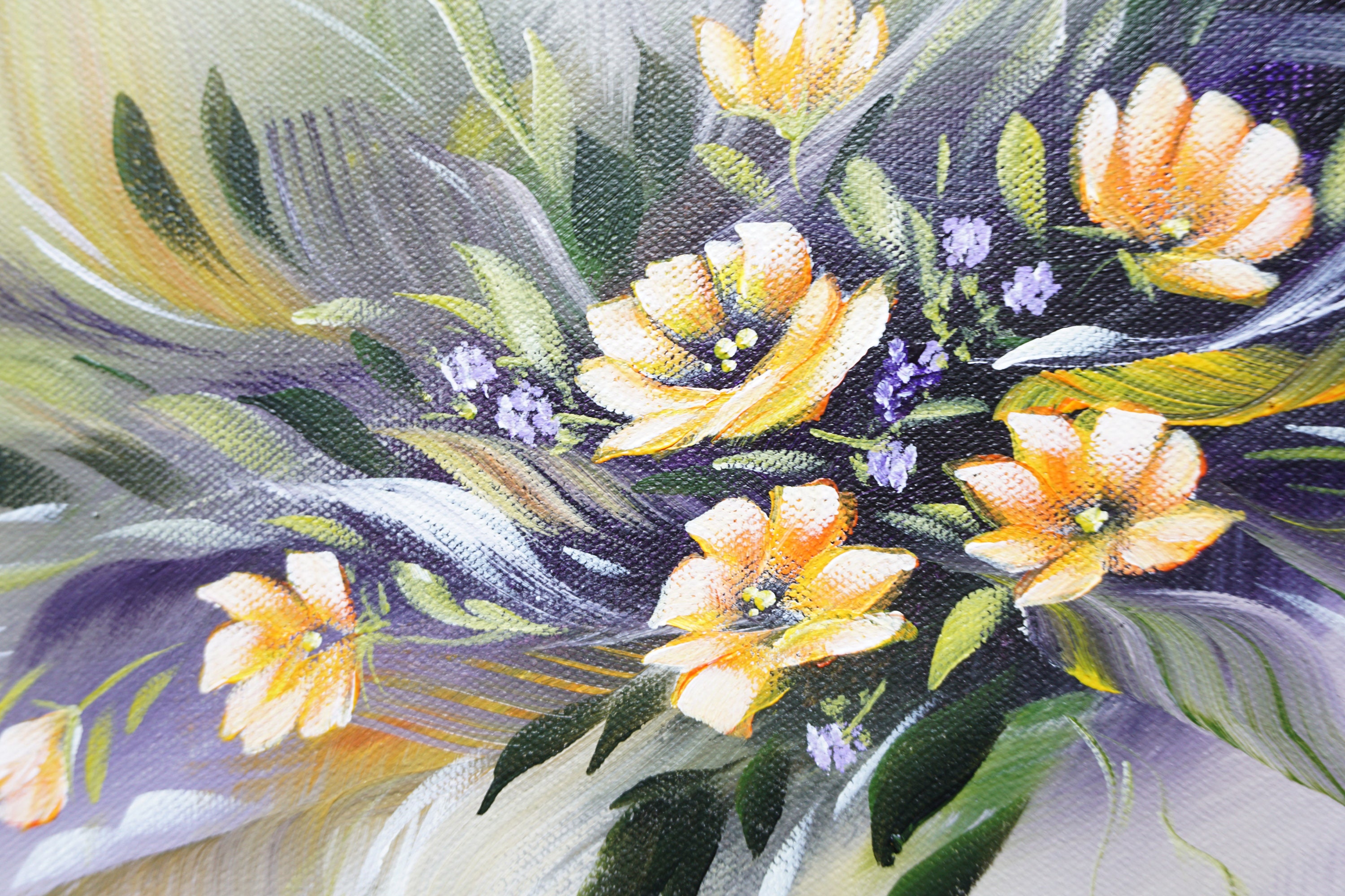 Original Flower Painting, Acrylic Painting Floral, Little Flowers ...