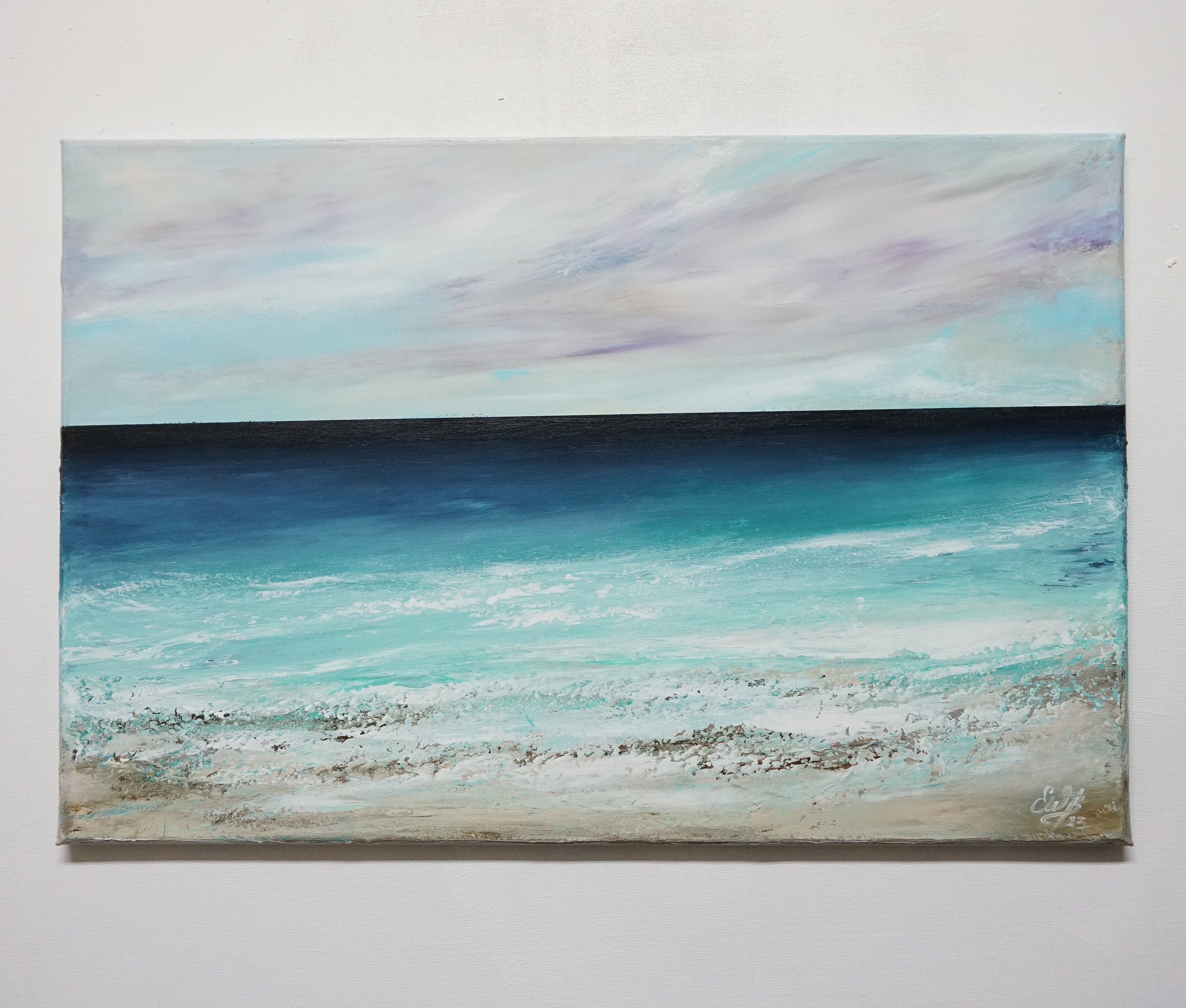 Das weite Meer, Acrylgemälde, Seelandschaft handgemalt, Maritime Kunst ...