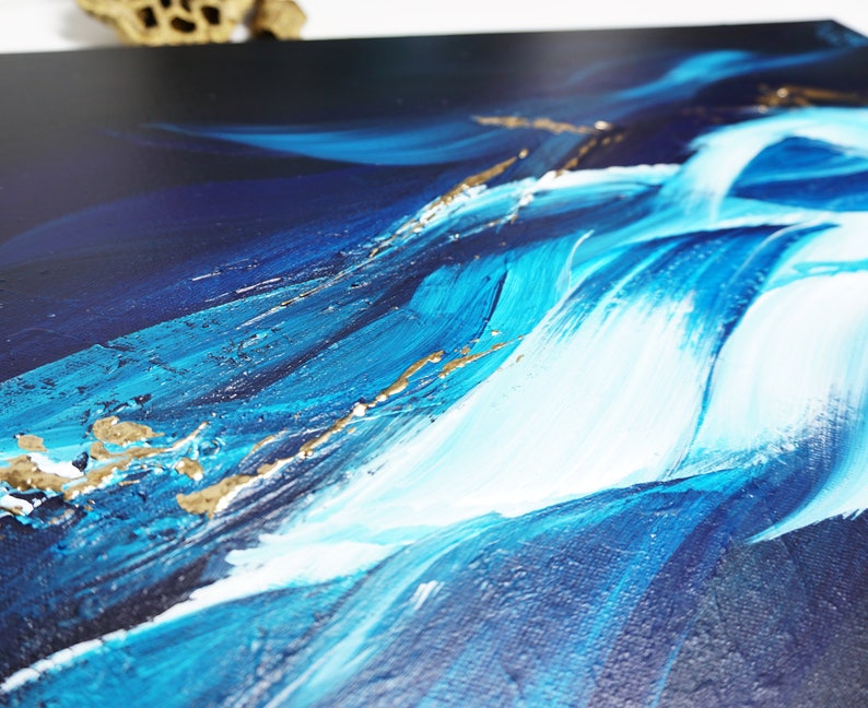 Blue Painting, Blue Line, Abstract Art Hand Painted, Texture Painting ...