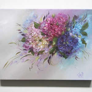 Original Hydrangeas Acrylic Painting Hand-painted Flower - Etsy