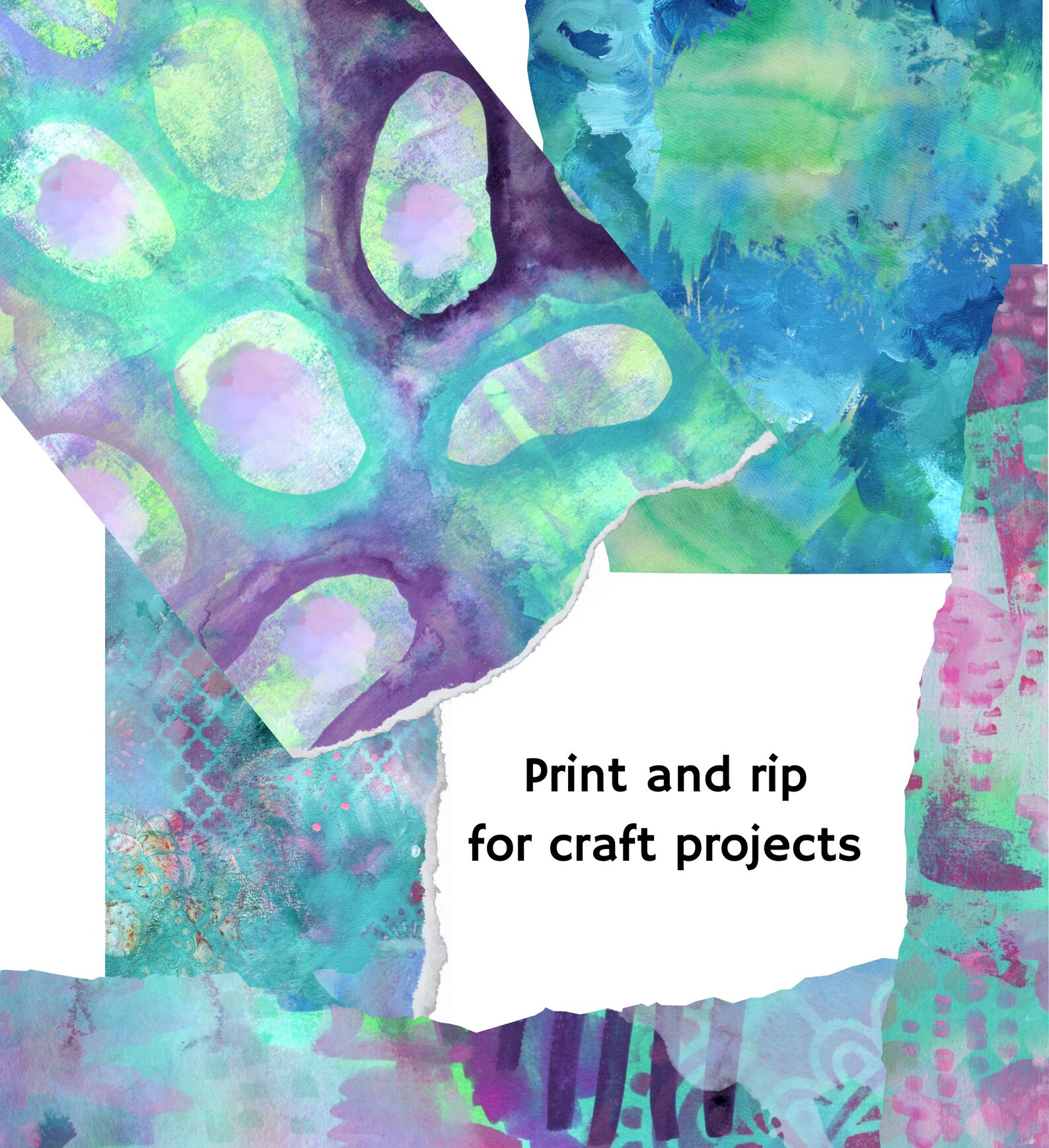 Digital Download Mixed Media Collage Art Sheet Journaling Collage Sheet ...