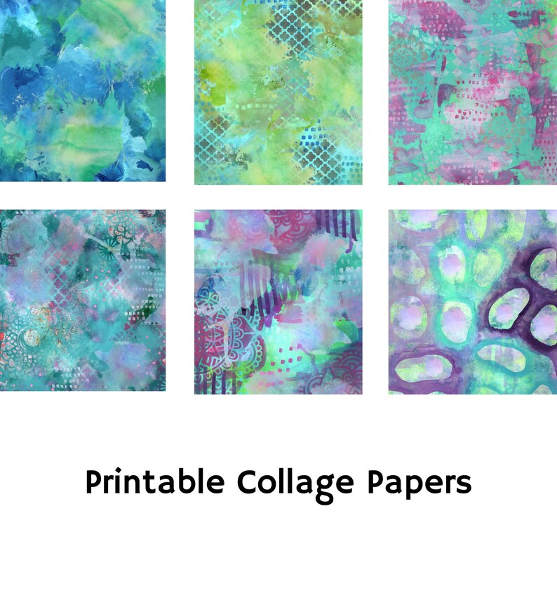 Digital Download Mixed Media Collage Art Sheet Journaling Collage Sheet ...