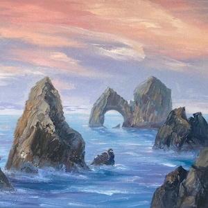 ORIGINAL Oil Painting. Oregon Oil Painting. Mack Arch Rock. Landscape ...