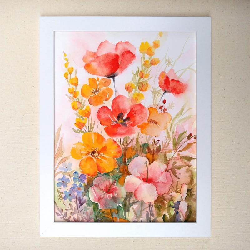 Flower Painting 9 Inch - Etsy